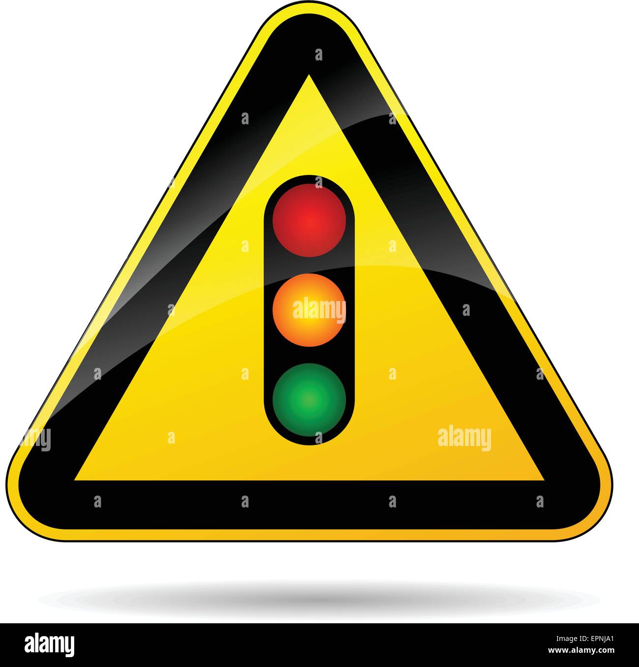 Illustration du triangle jaune signe pour feu de circulation Image ...