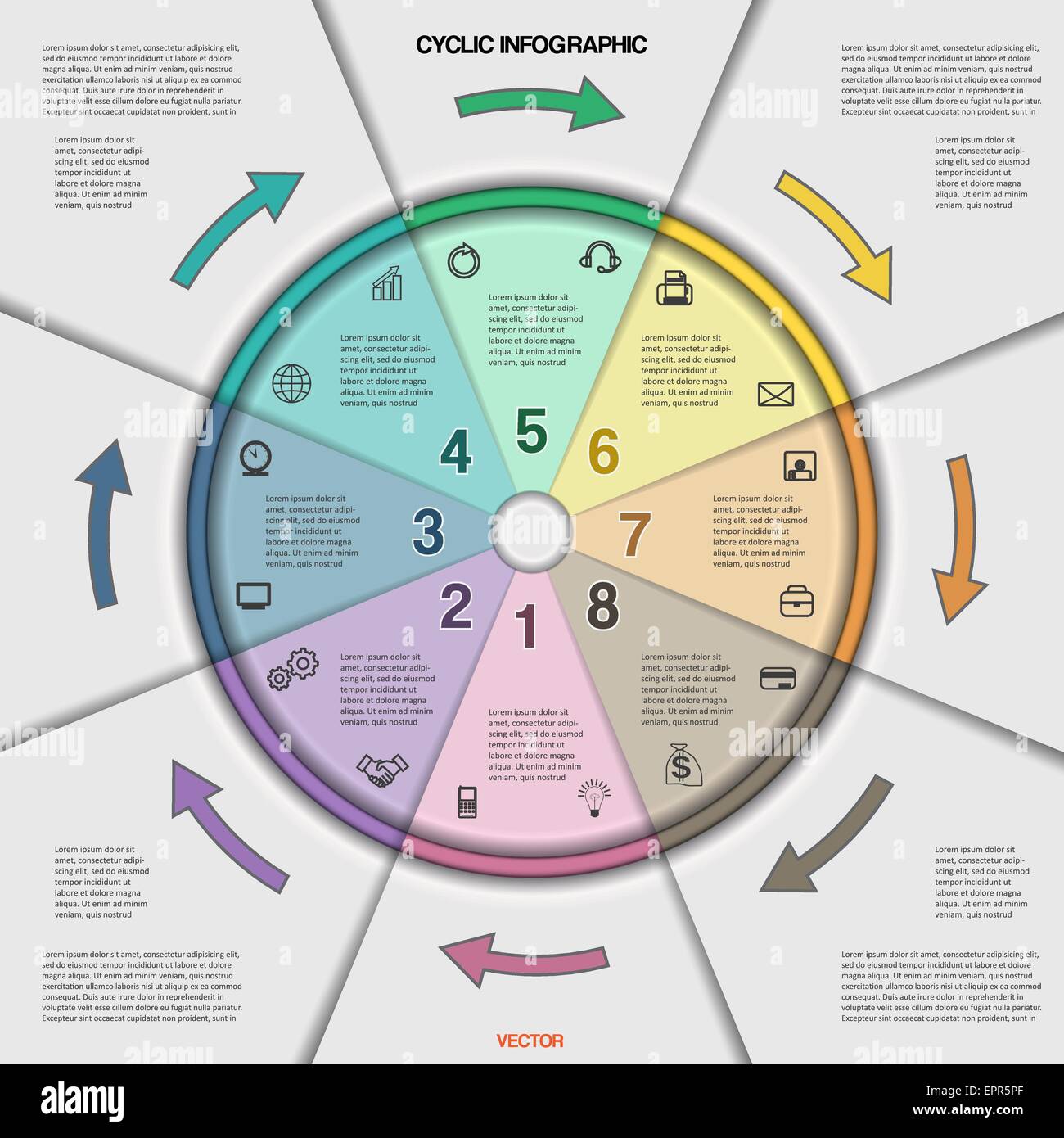 Des processus cycliques infographique ou flux de travail pour votre ...