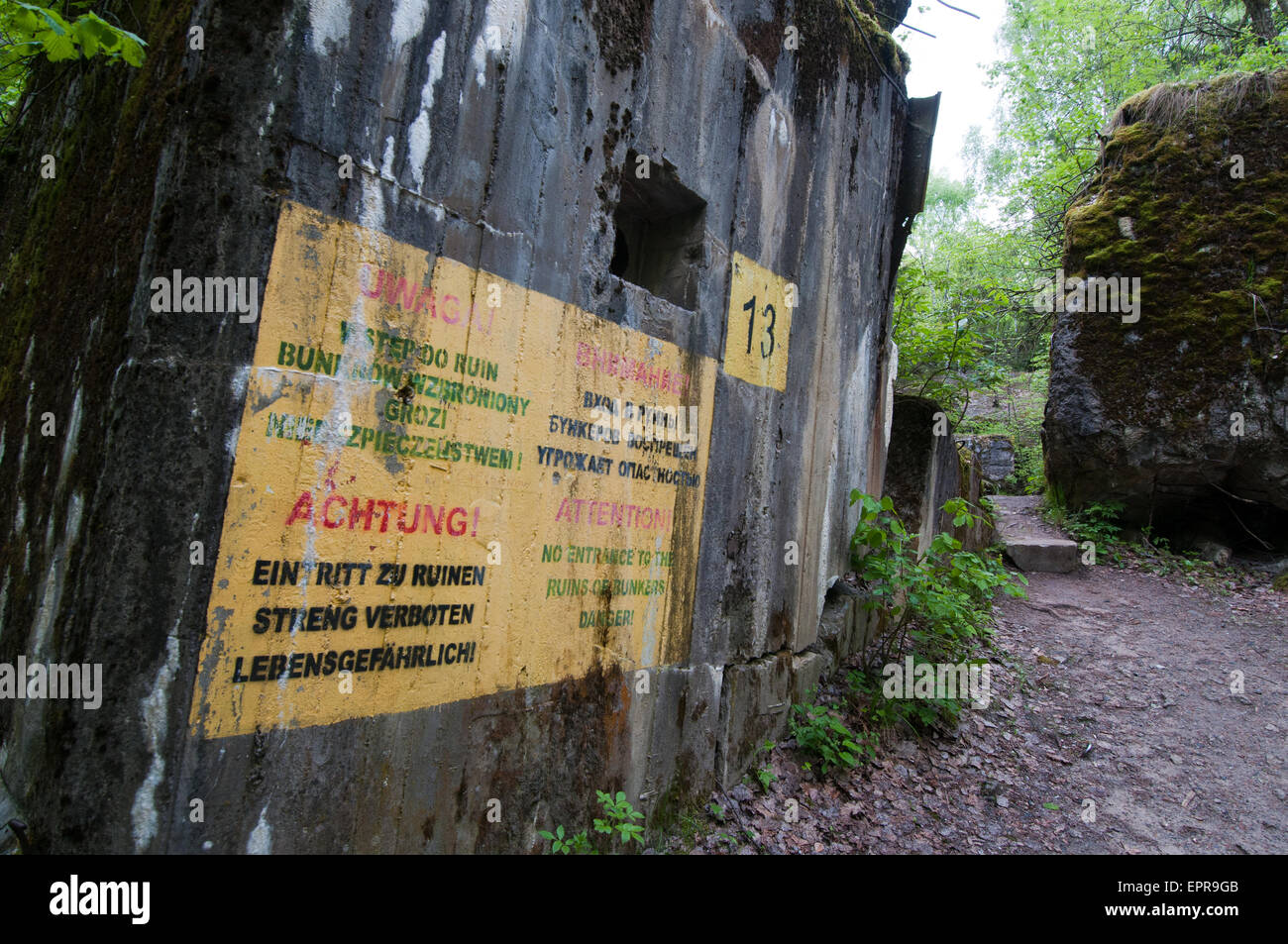 Ruines d'Adolf Hitler's bunker personnel dans Wolfsschanze, Wolf's Lair ...