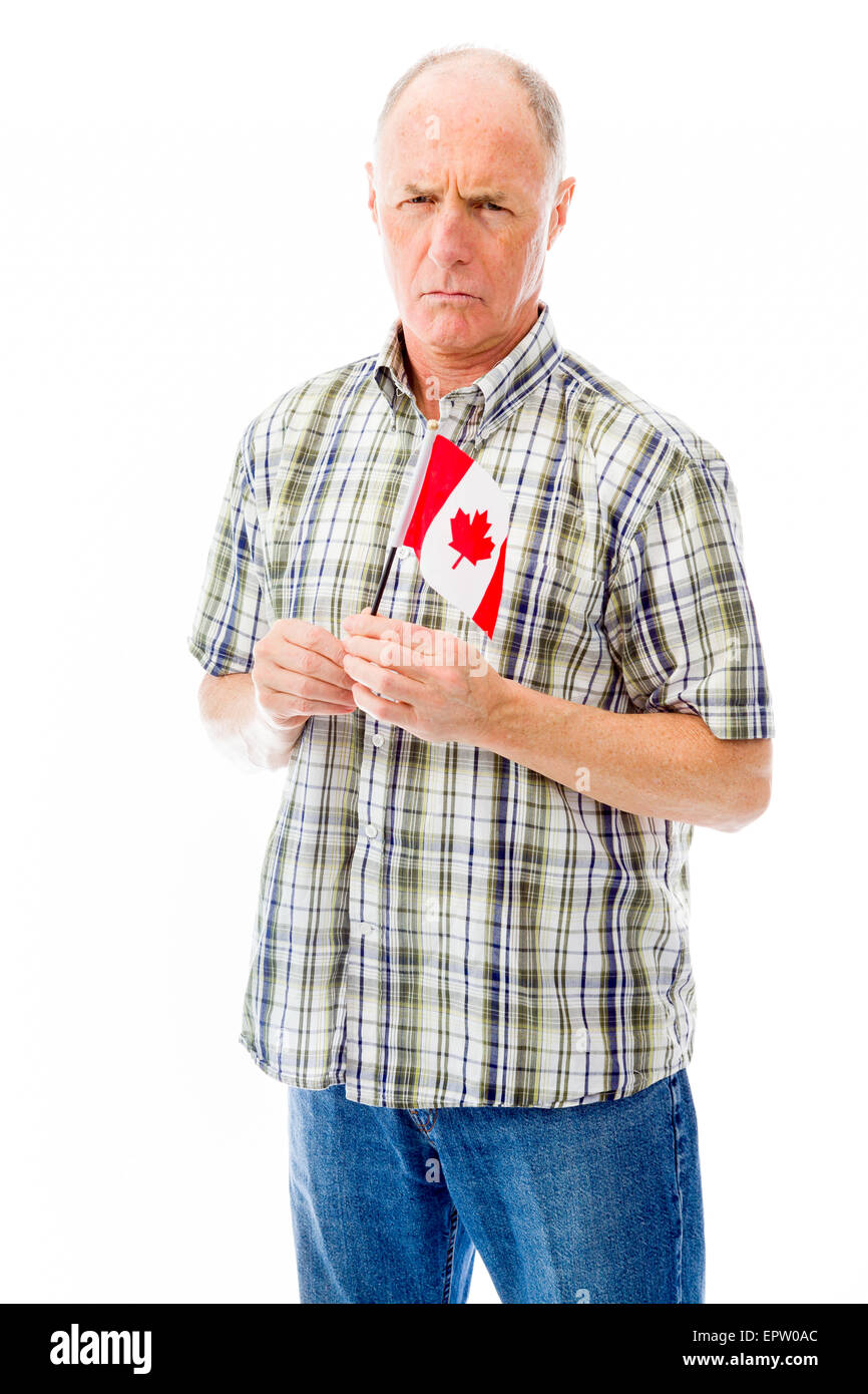 Canadian man holding canadian flag Banque de photographies et d’images ...