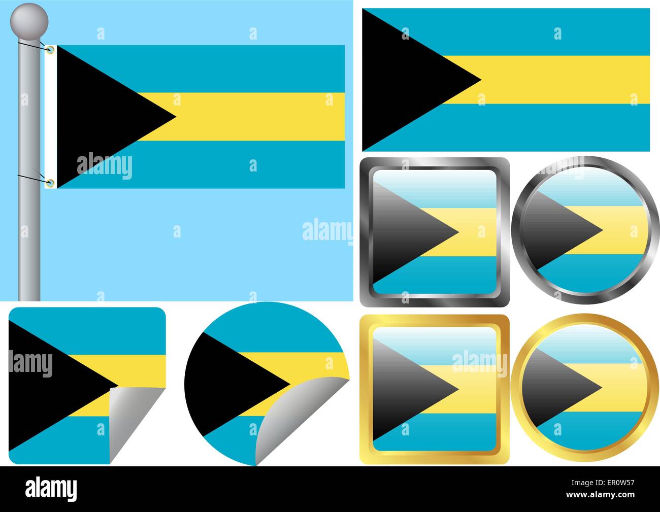 Drapeau bahamas Banque d'images vectorielles - Alamy