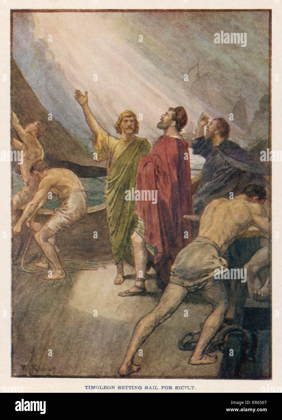 Timoleon met les voiles pour la sicile Banque de photographies et d ...