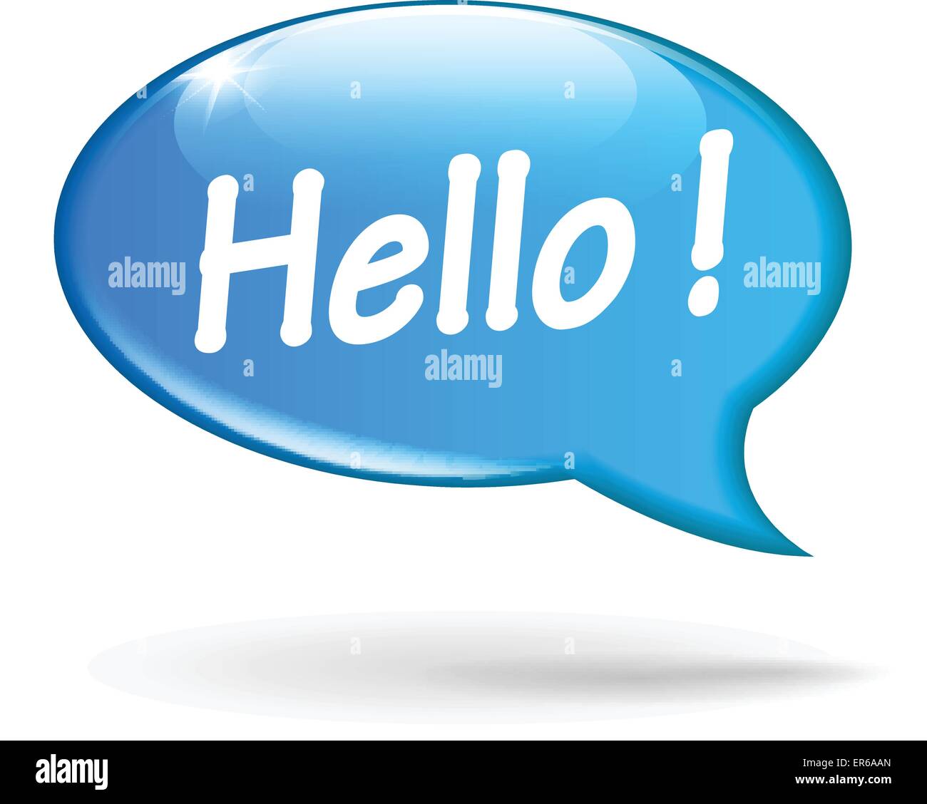 Bubble hello word icon illustration Banque d'images vectorielles - Alamy