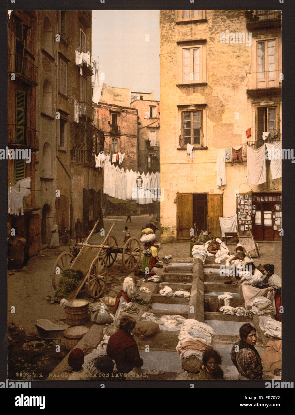 Avec la rue des Lavandières, Naples, Italie. Date entre ca. 1890 et ca ...