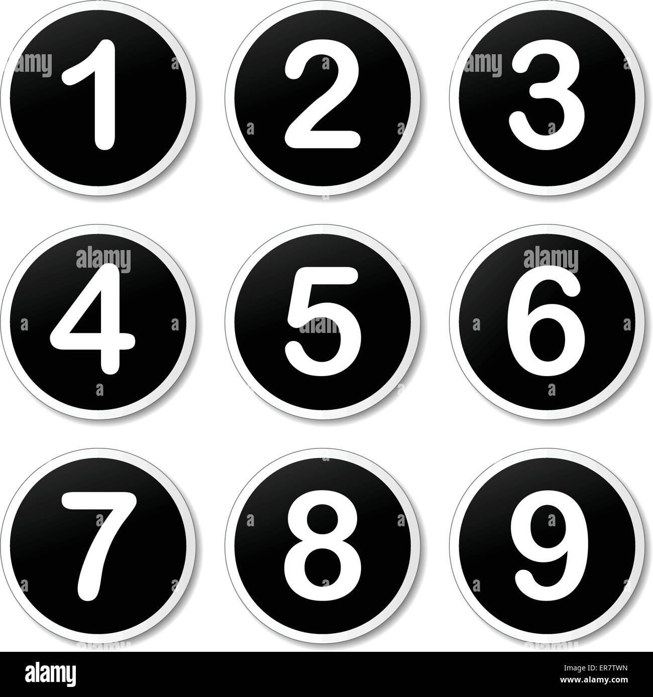 Illustration Vecteur de numérotation des icônes sur fond blanc Image ...