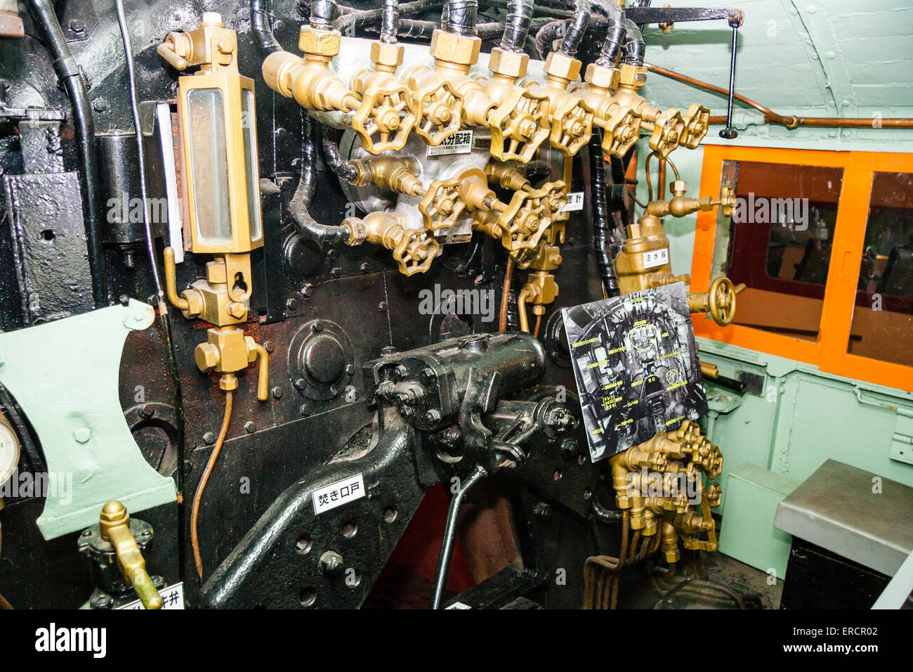 Les commandes de la plaque de base du train d'une vapeur de locomotion ...