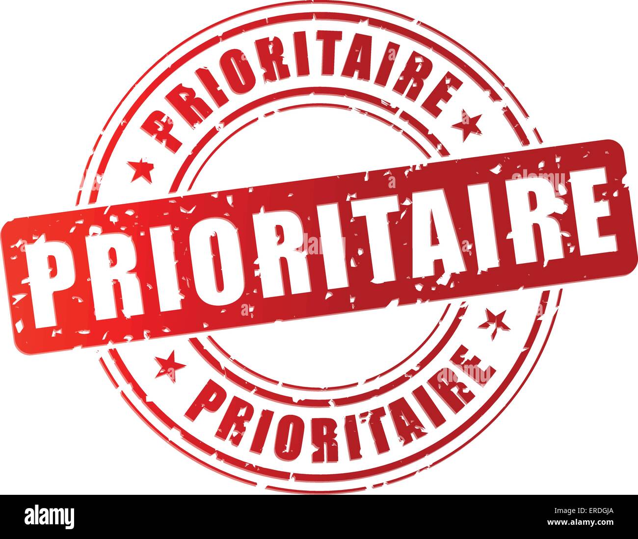 Vector Illustration Du Timbre Priorité Rouge Sur Fond Blanc Image