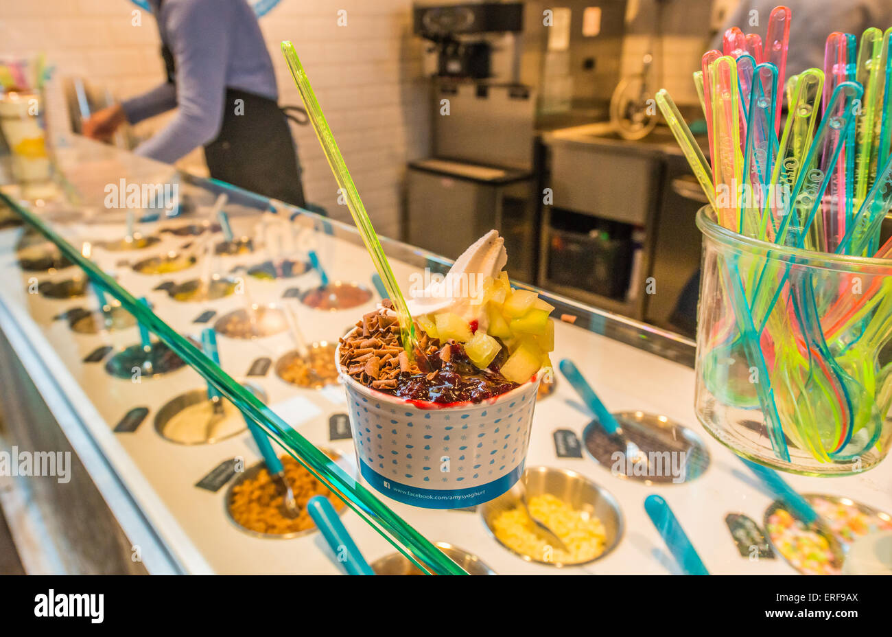 Frozen yogurt shops store