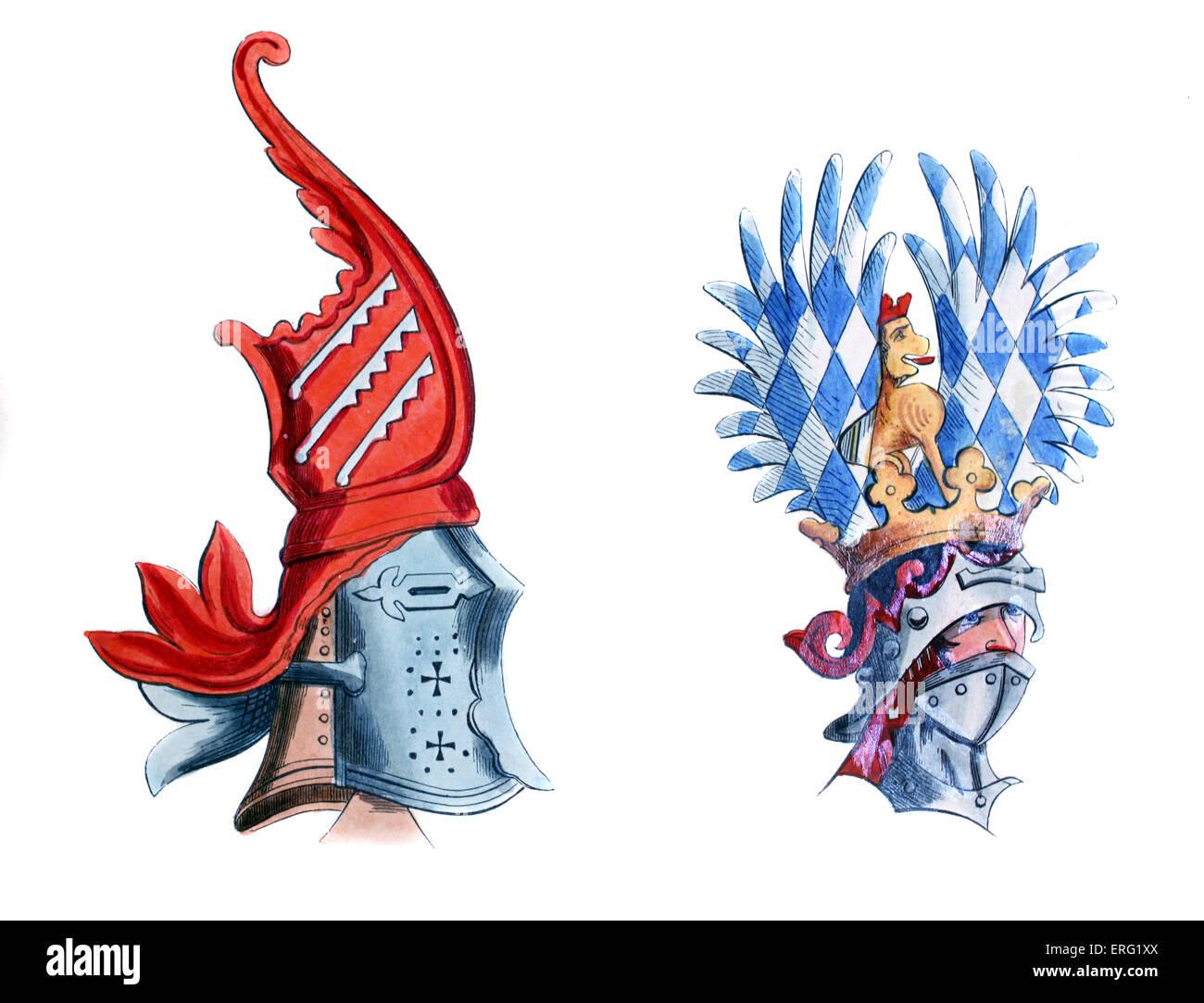 Armure militaire de 14e siècle - détail de Royal Crest décoratif monté ...