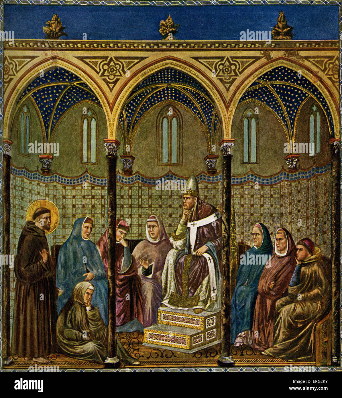Saint François d'assise Le Pape Honorius III prêche Fresque de Giotto ...