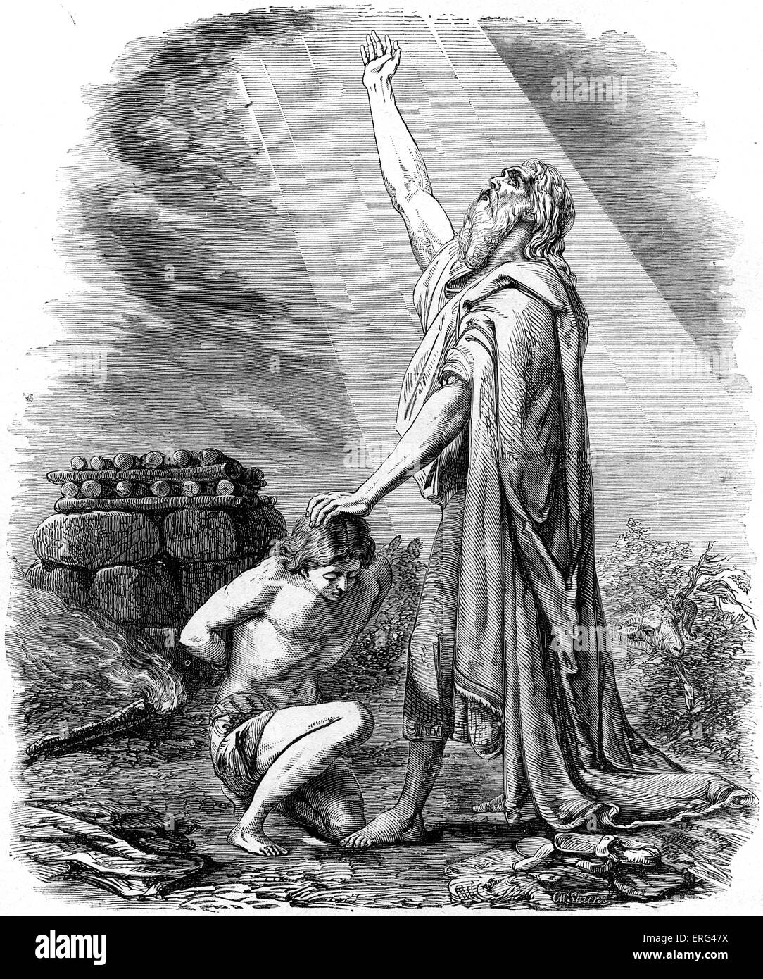 Abraham isaac sacrifice Banque d'images noir et blanc - Alamy