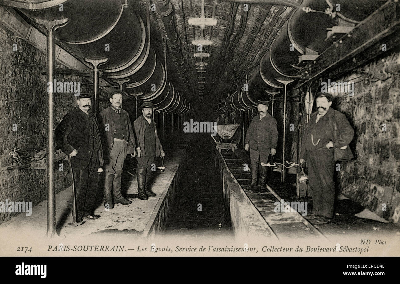 Paris souterrain - les égouts. Avec une équipe de nettoyage ('Service d ...