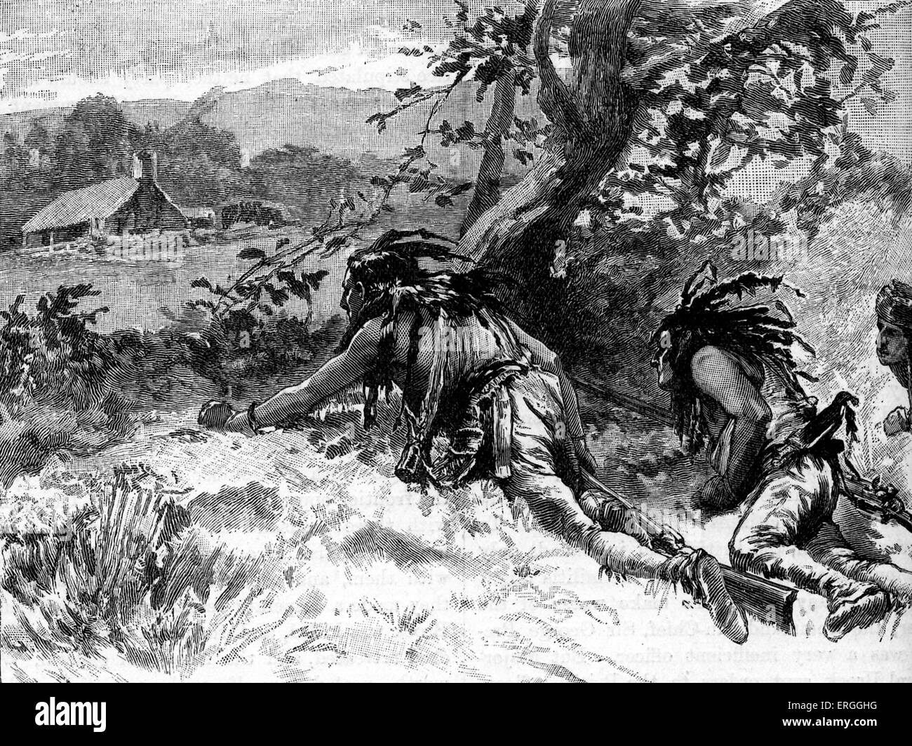 Guerre de 1812 : invasion américaine du Canada. Trois Indiens de la ...