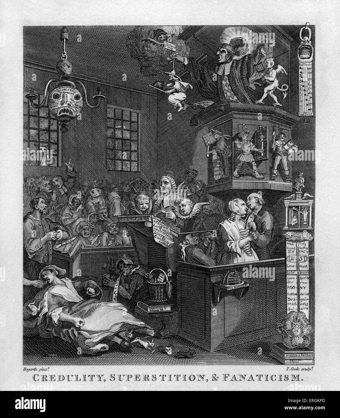 La crédulité, la superstition et le fanatisme par William Hogarth, 1762 ...