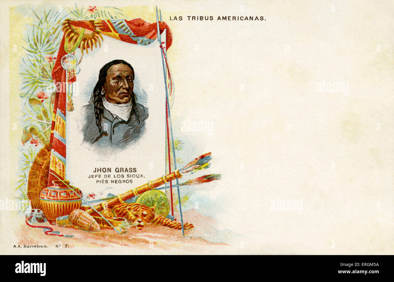 John Grass (1837-1918) illustration sur une toile, à côté de plusieurs ...