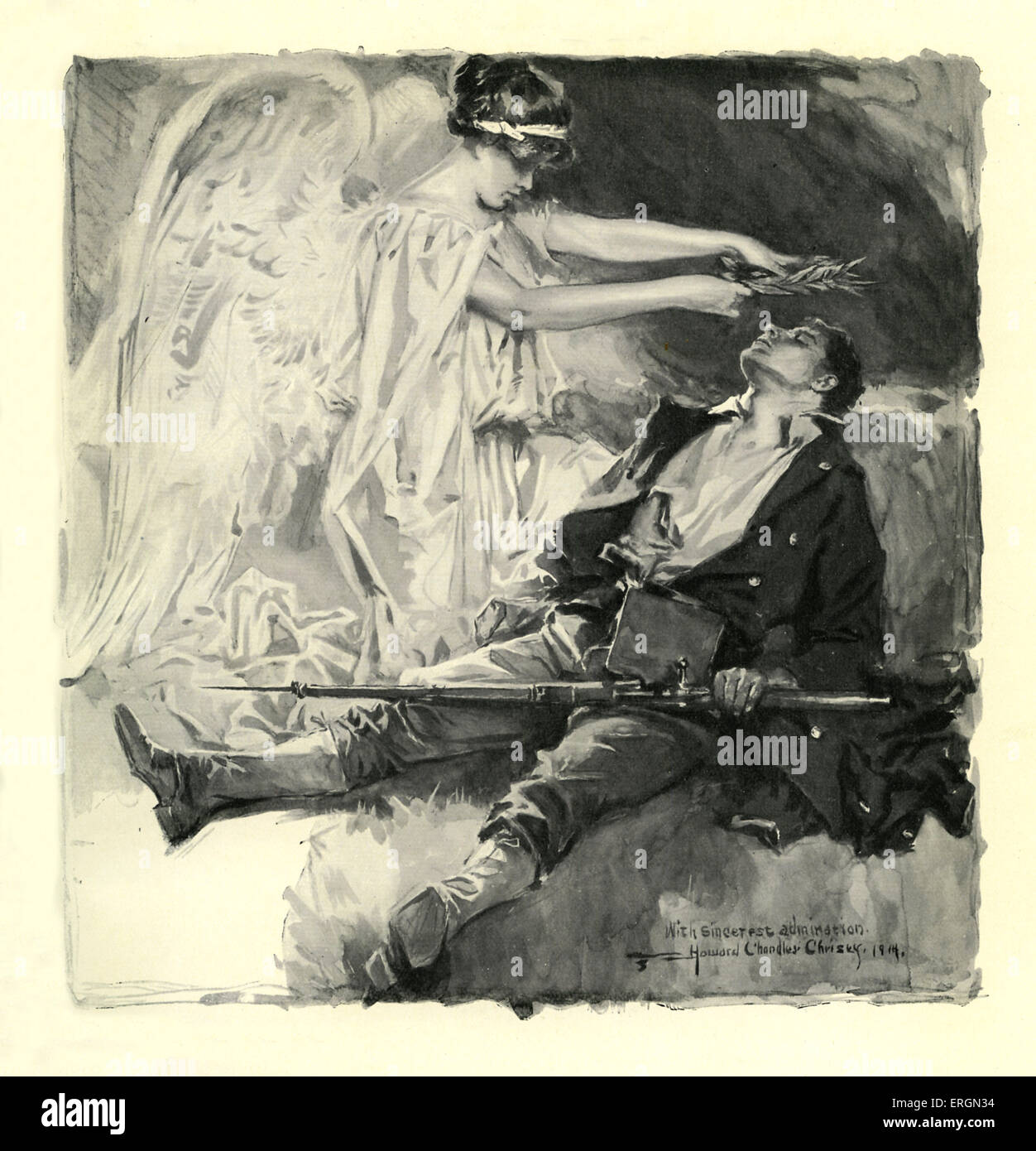 Howard Chandler Christy "sur le champ d'honneur ' Il aimait l'honneur ...