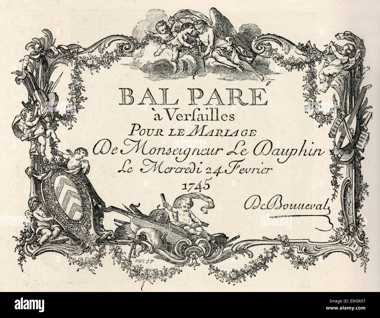 Invitation à un bal donné à la cour de Louis XV en l'honneur de son ...