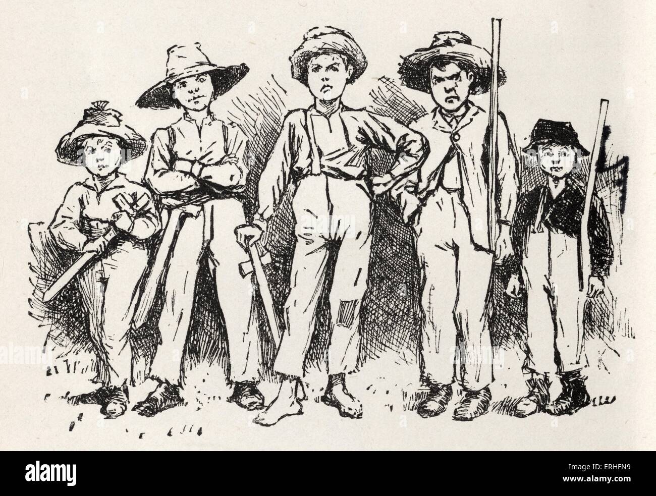 Tom Sawyer et sa bande de brigands - protagonistes du roman de Mark ...
