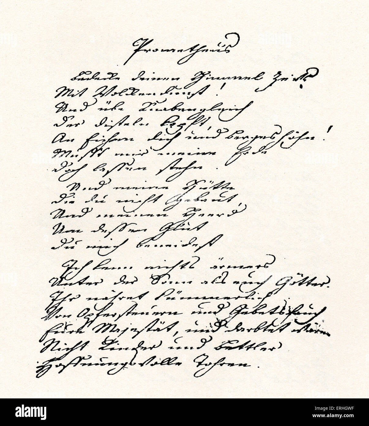 Johann Wolfgang von Goethe, manuscrit de Prométhée, écrit c.1774 ...