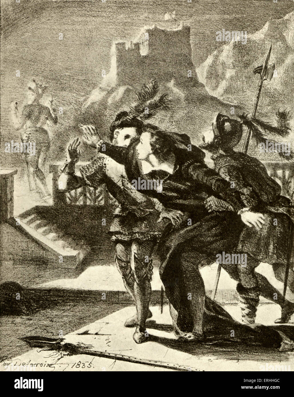 SHAKESPEARE - HAMLET Acte I, Scène IV par Delacroix, tragédie, scène de ...