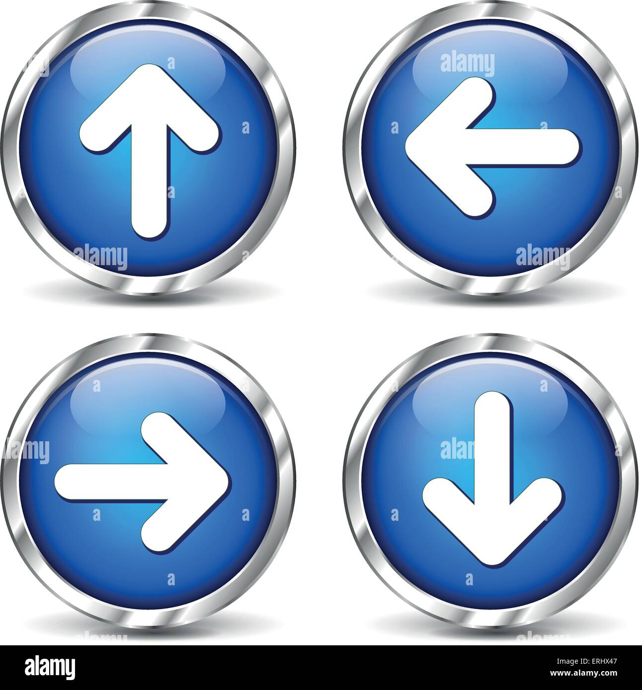 Vector illustration d'icônes flèches bleues sur fond blanc Image ...