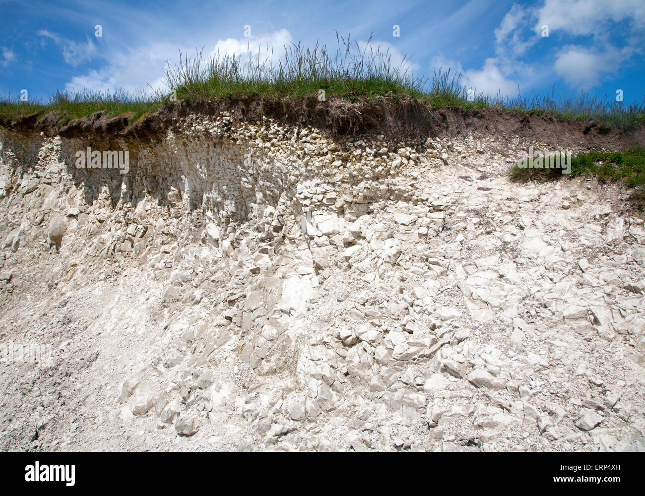 Close up profil du sol Coupe transversale montrant terre arable mince ...