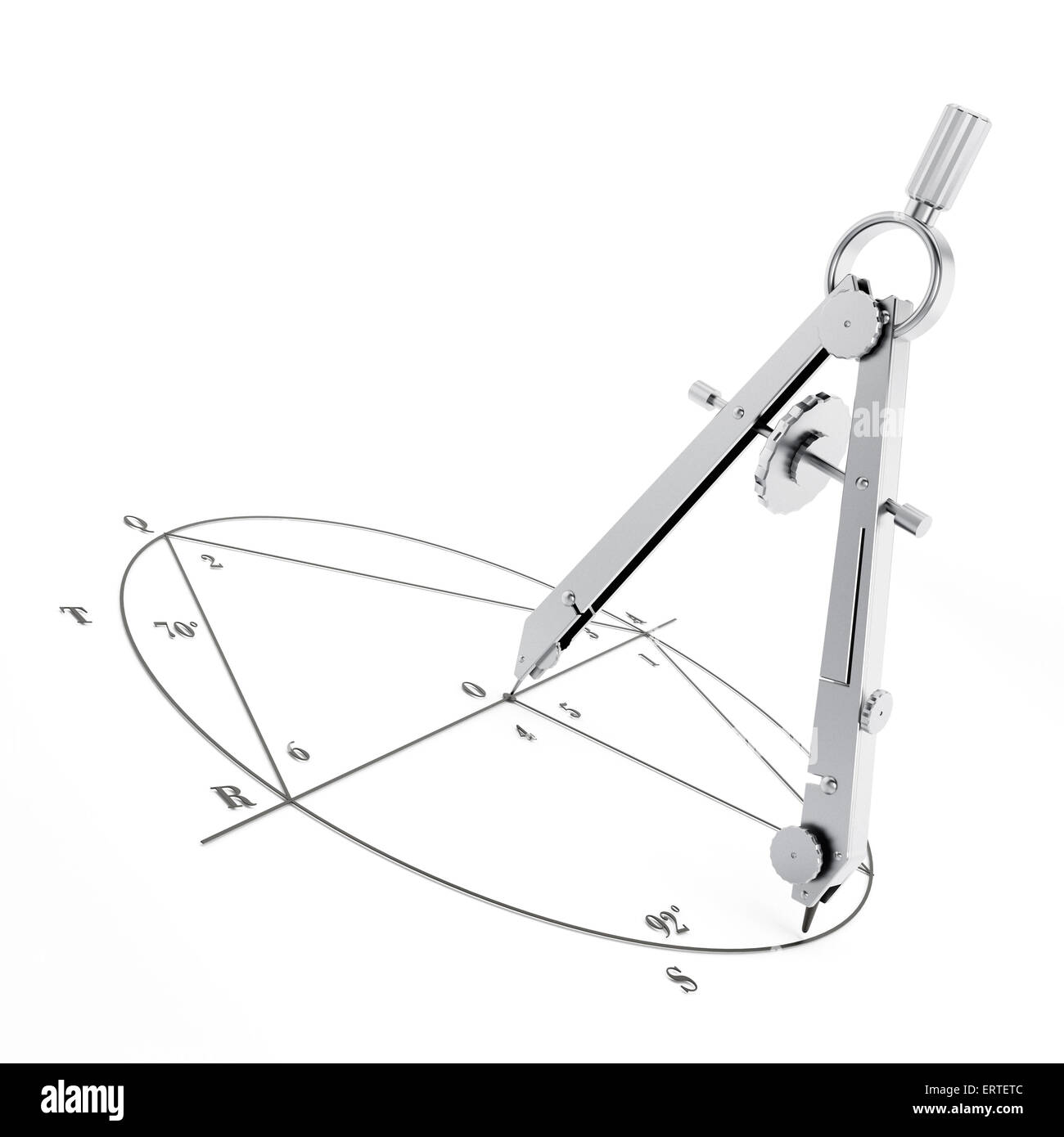 Compas de dessin et des formes géométriques isolé sur fond blanc Photo ...