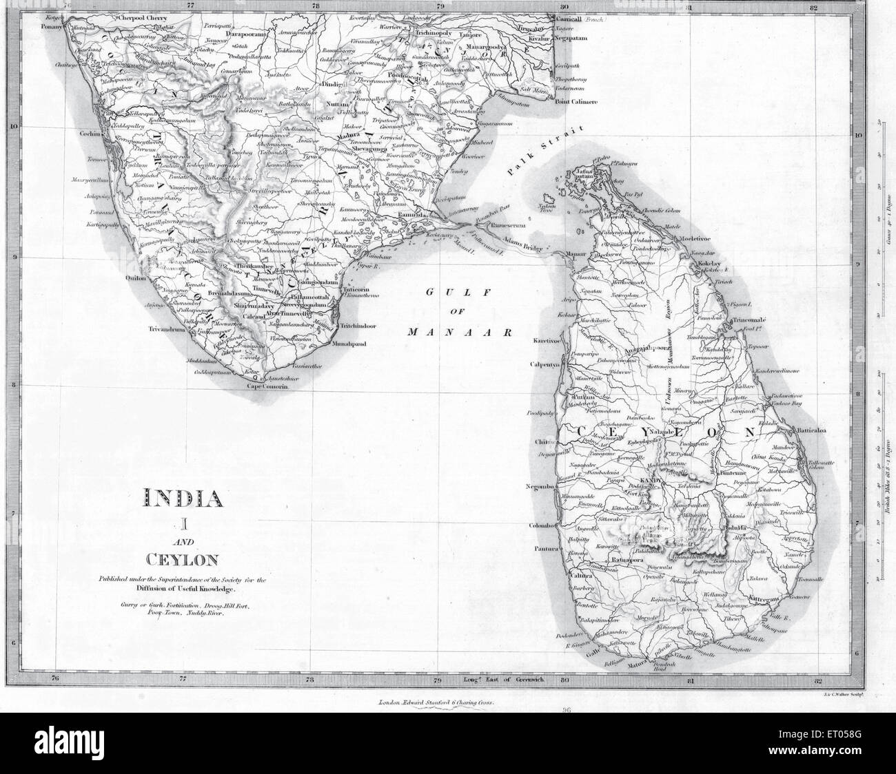 Old map of ceylon Banque de photographies et d’images à haute ...