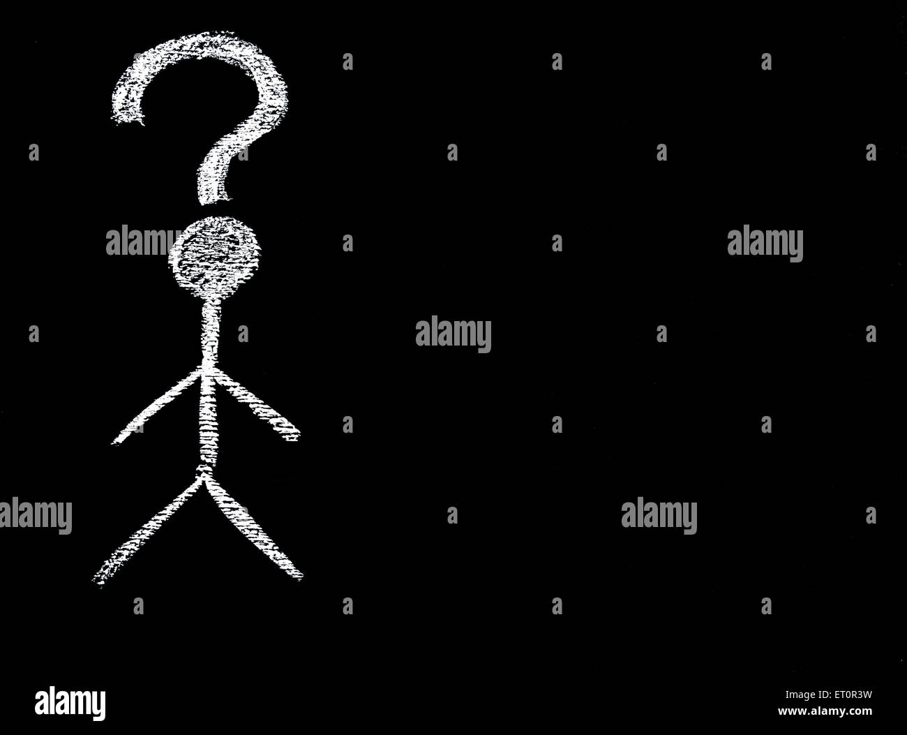 Silhouette humaine avec la tête en forme de point d'interrogation ...