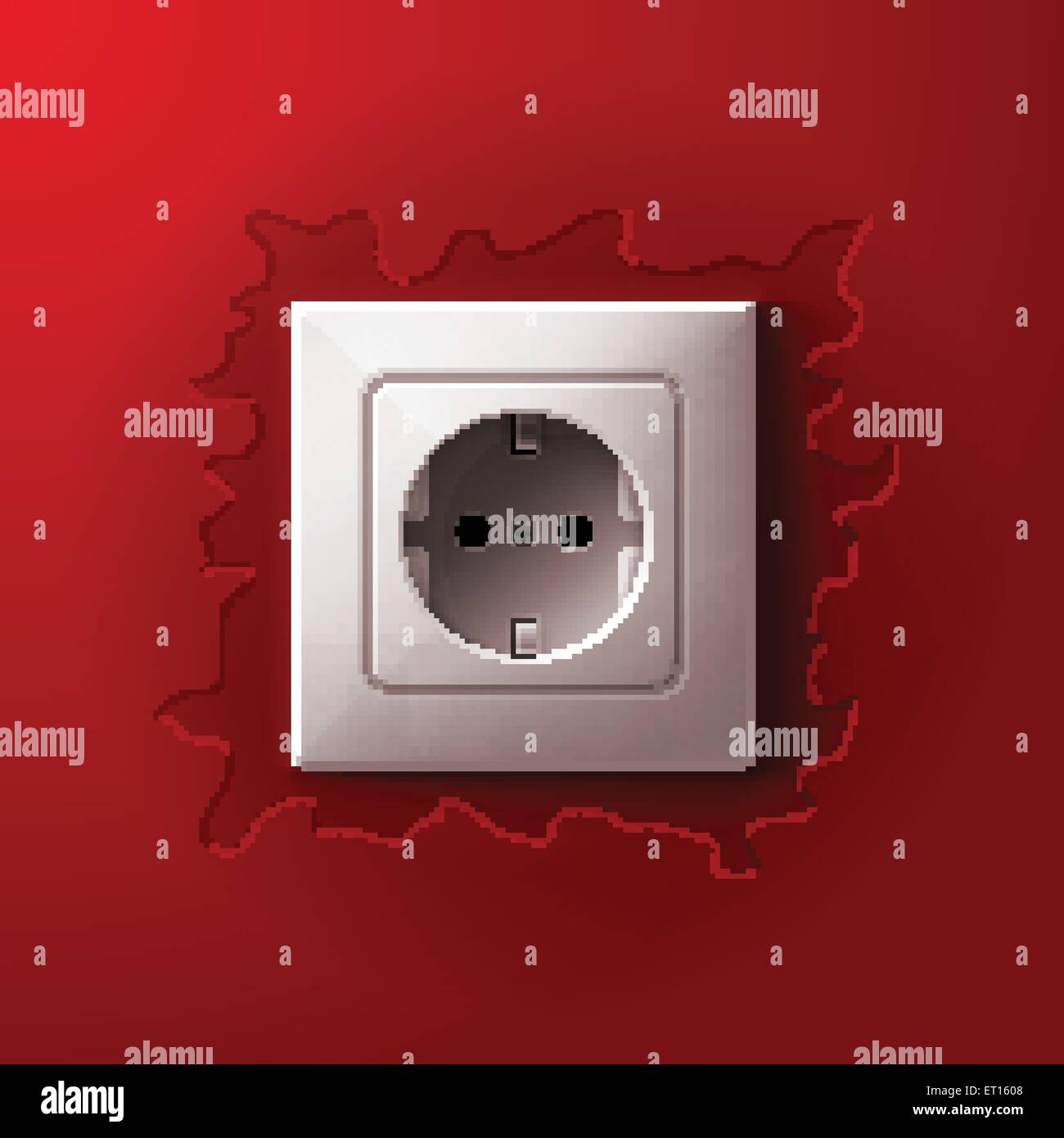 Prise murale rouge Banque d'images vectorielles - Alamy