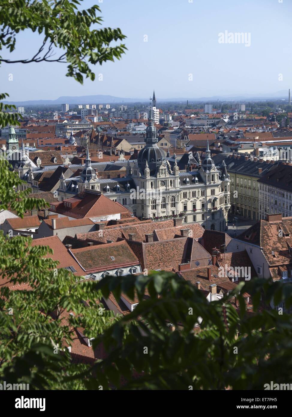Altstadt mit Rathaus von oben, Oesterreich, Graz | vieille ville avec l ...
