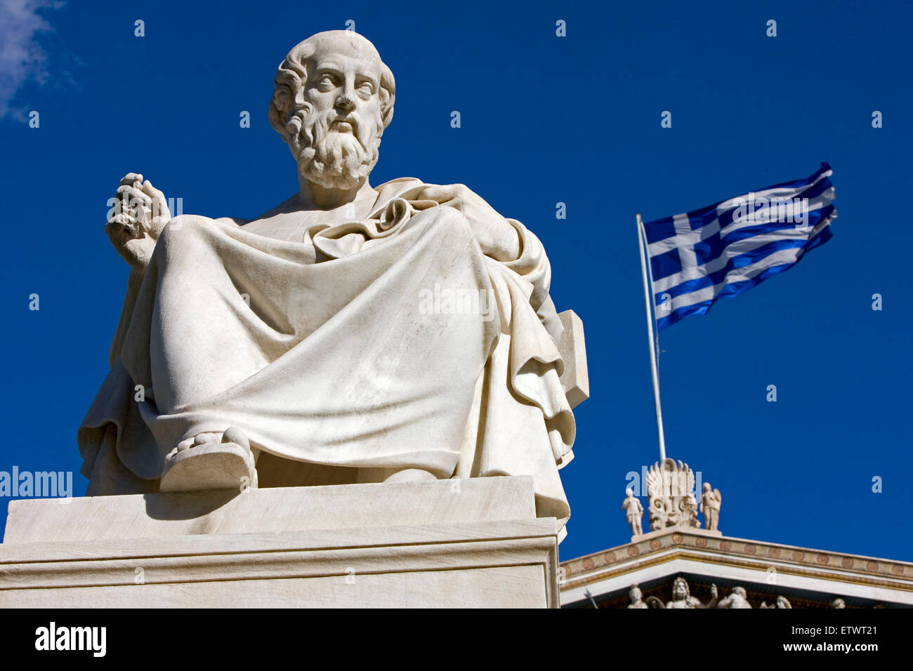 Statue en marbre de philosophe grec Platon / Platon, à l'extérieur de l ...