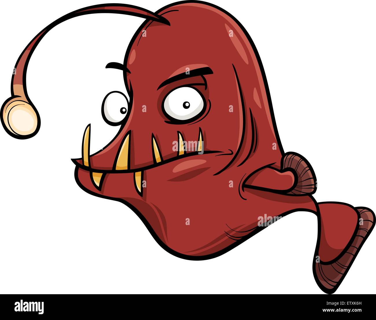 Cartoon Illustration de poisson baudroie à bosse de l'animal marin ...