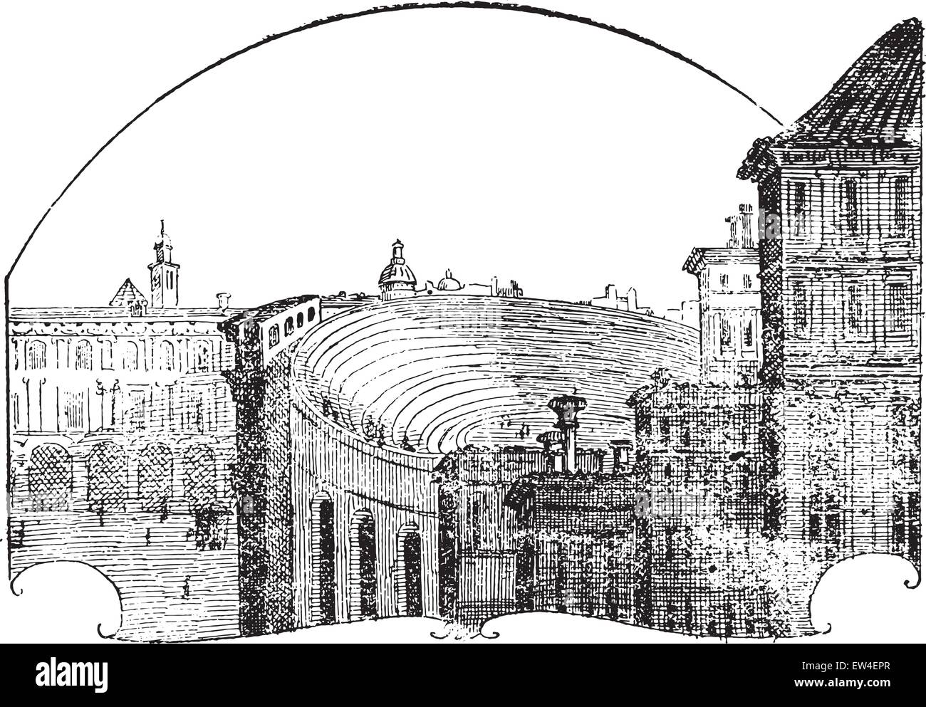 Ancient roman illustration amphitheatre Banque de photographies et d ...