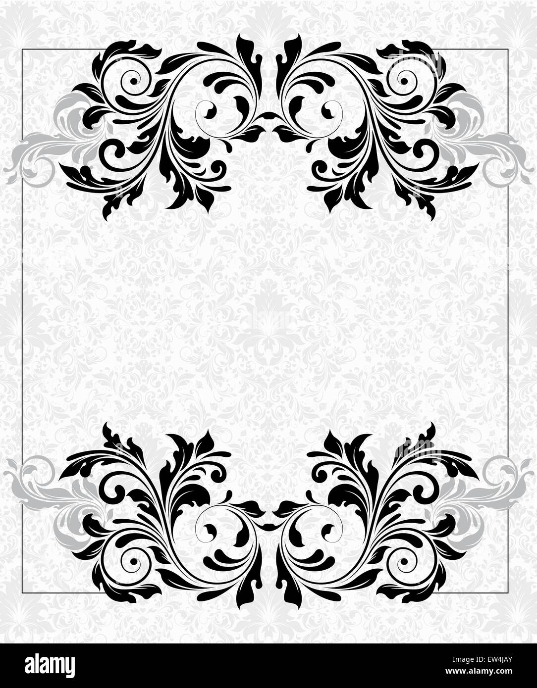 Carte d'invitation vintage avec un design élégant abstract floral ...