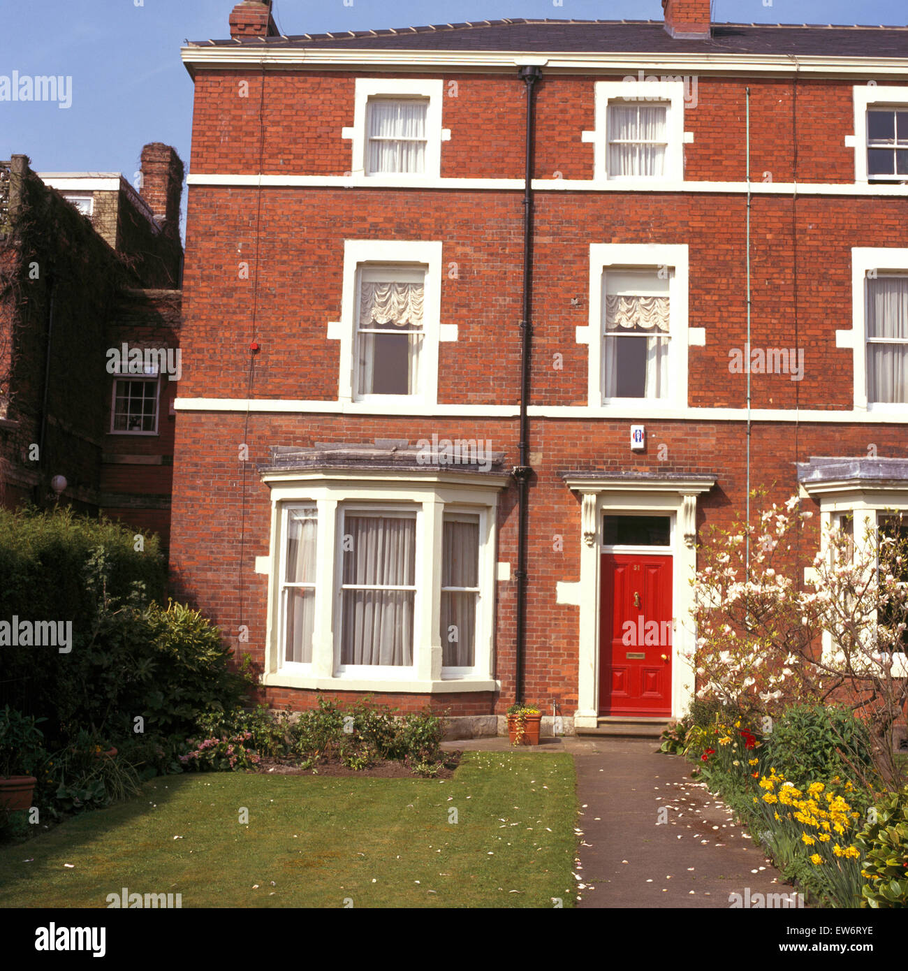 Maison de ville victorienne en briques rouges Banque de photographies ...