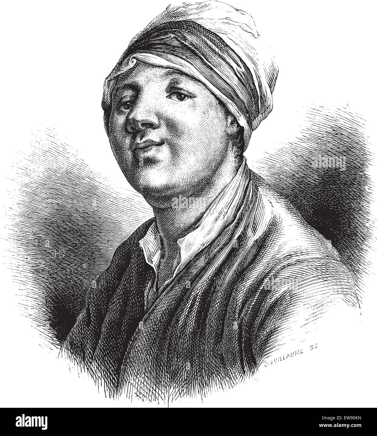 Jean-Baptiste chappe d'Auteroche, astronome Français, gravure par ...