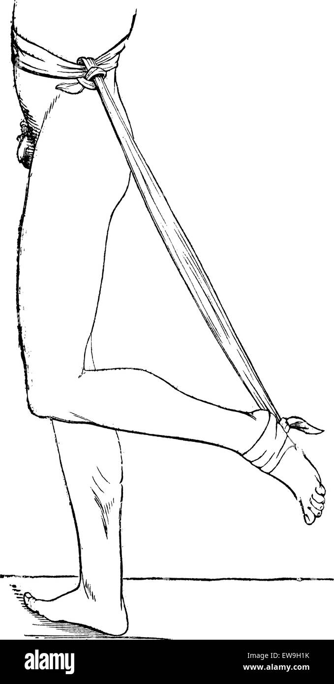 Une extension périphérique du pied et la flexion de la jambe pour ...