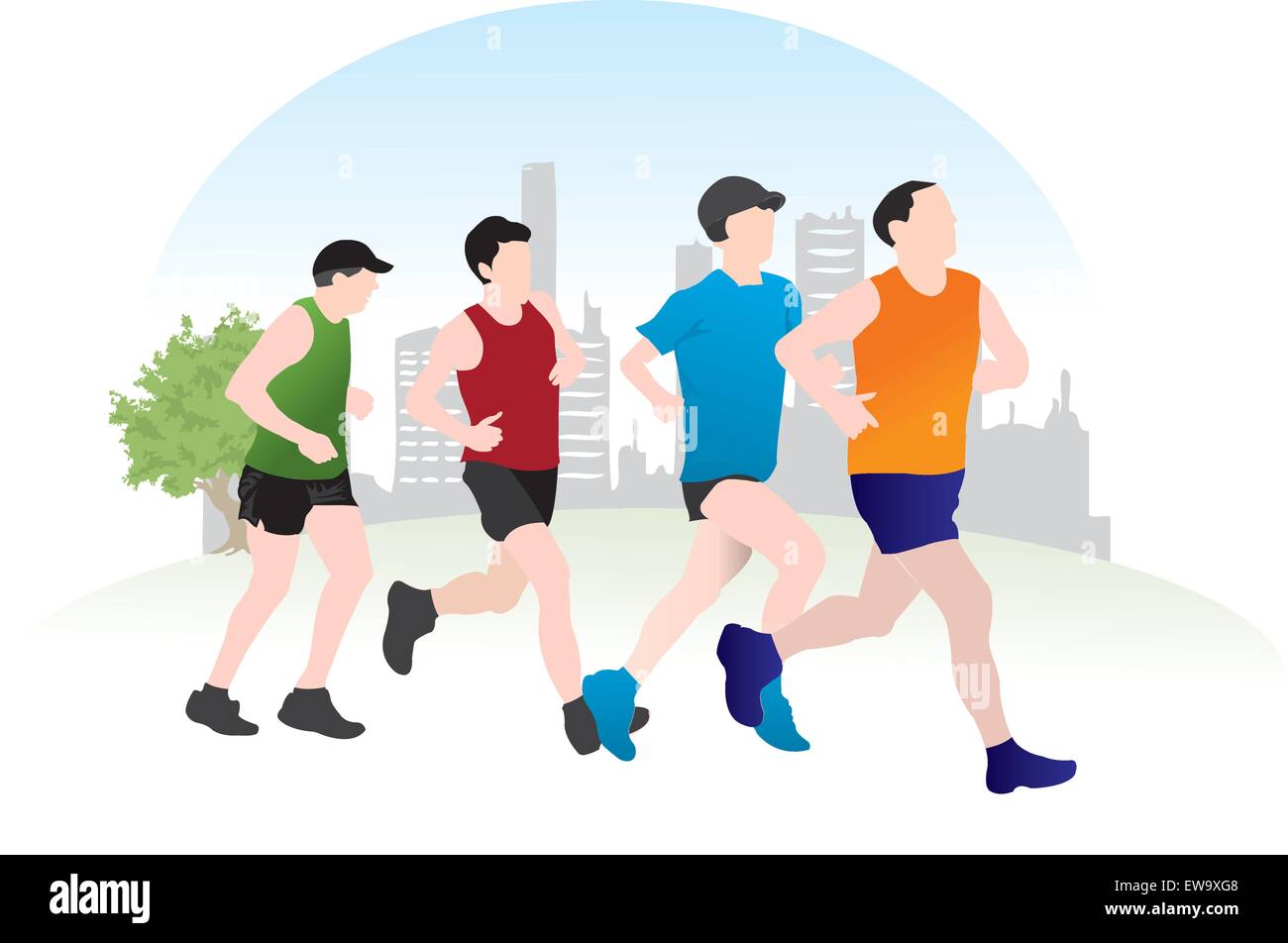 Runners dessin Banque d'images vectorielles - Alamy