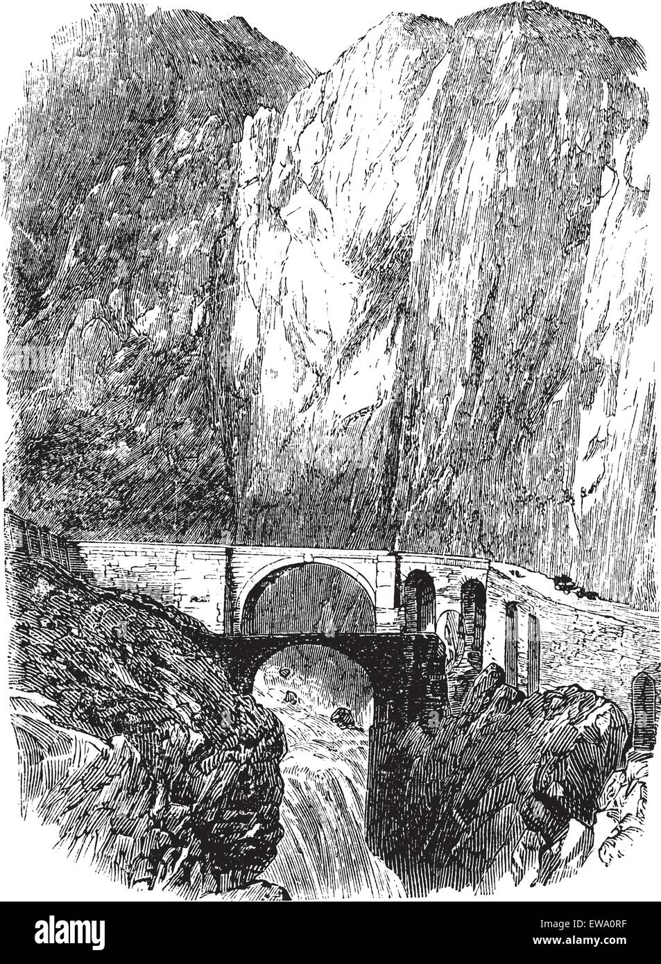 Vieux pont de diables Banque d'images vectorielles - Alamy