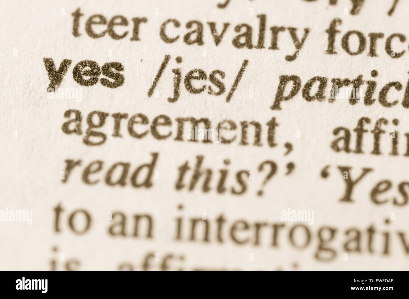 Mot oui Banque de photographies et d’images à haute résolution - Alamy