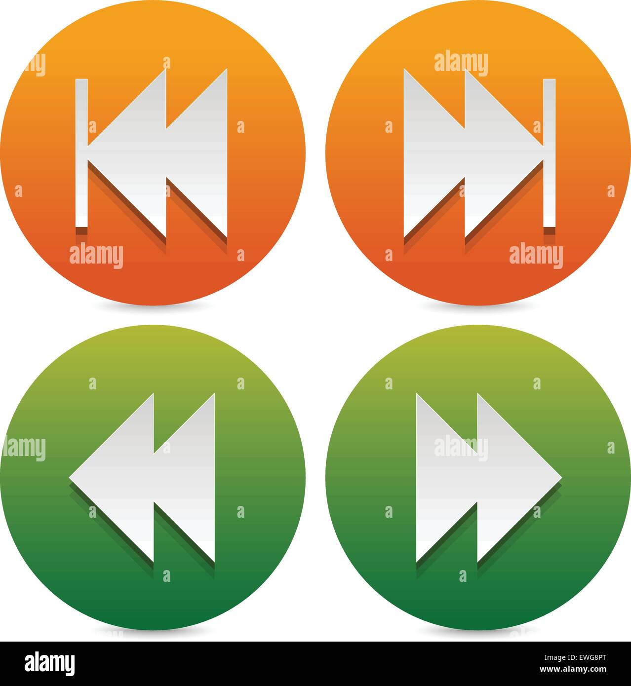 Ensemble de boutons, icônes avec Suivant, Précédent et rapide en avant ...