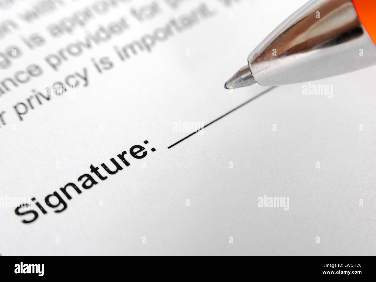Signer la signature Banque de photographies et d’images à haute ...