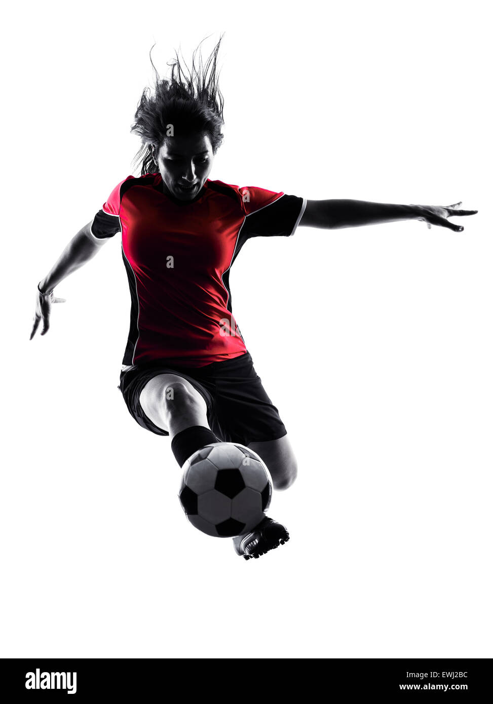 Femme Joueur De Football Silhouette Banque De Photographies Et Dimages