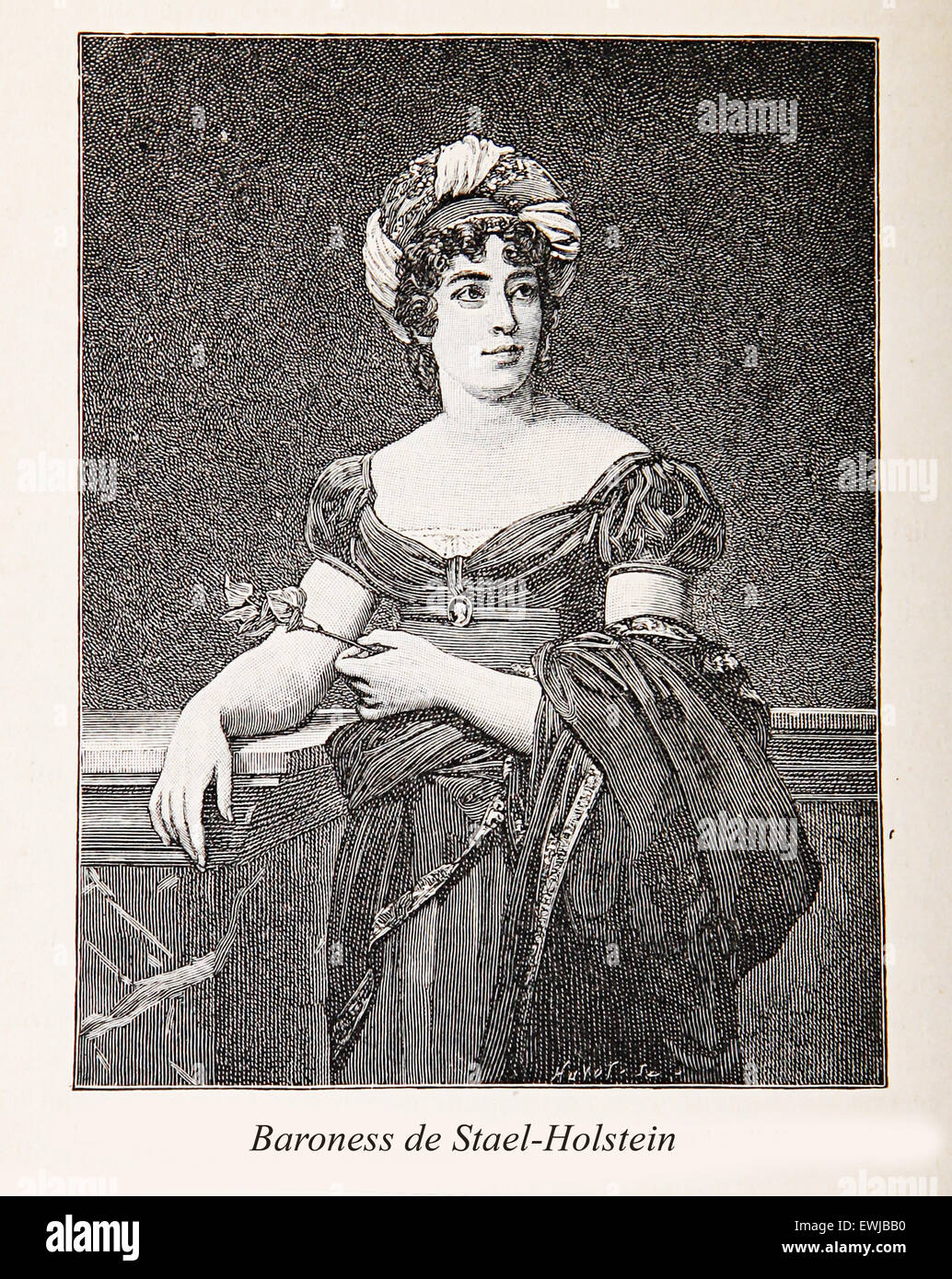 Portrait/gravure de la Baronne Anne Louise Germaine de Stael-Holstein ...