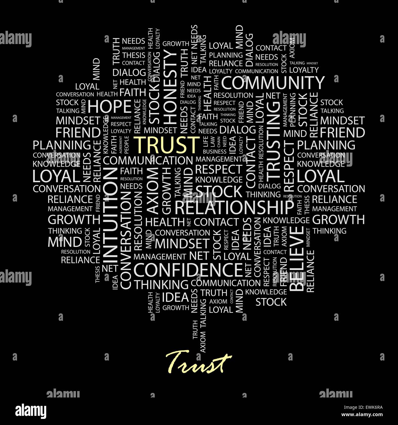 La confiance. Nuage de mots illustration. Tag Cloud concept collage ...