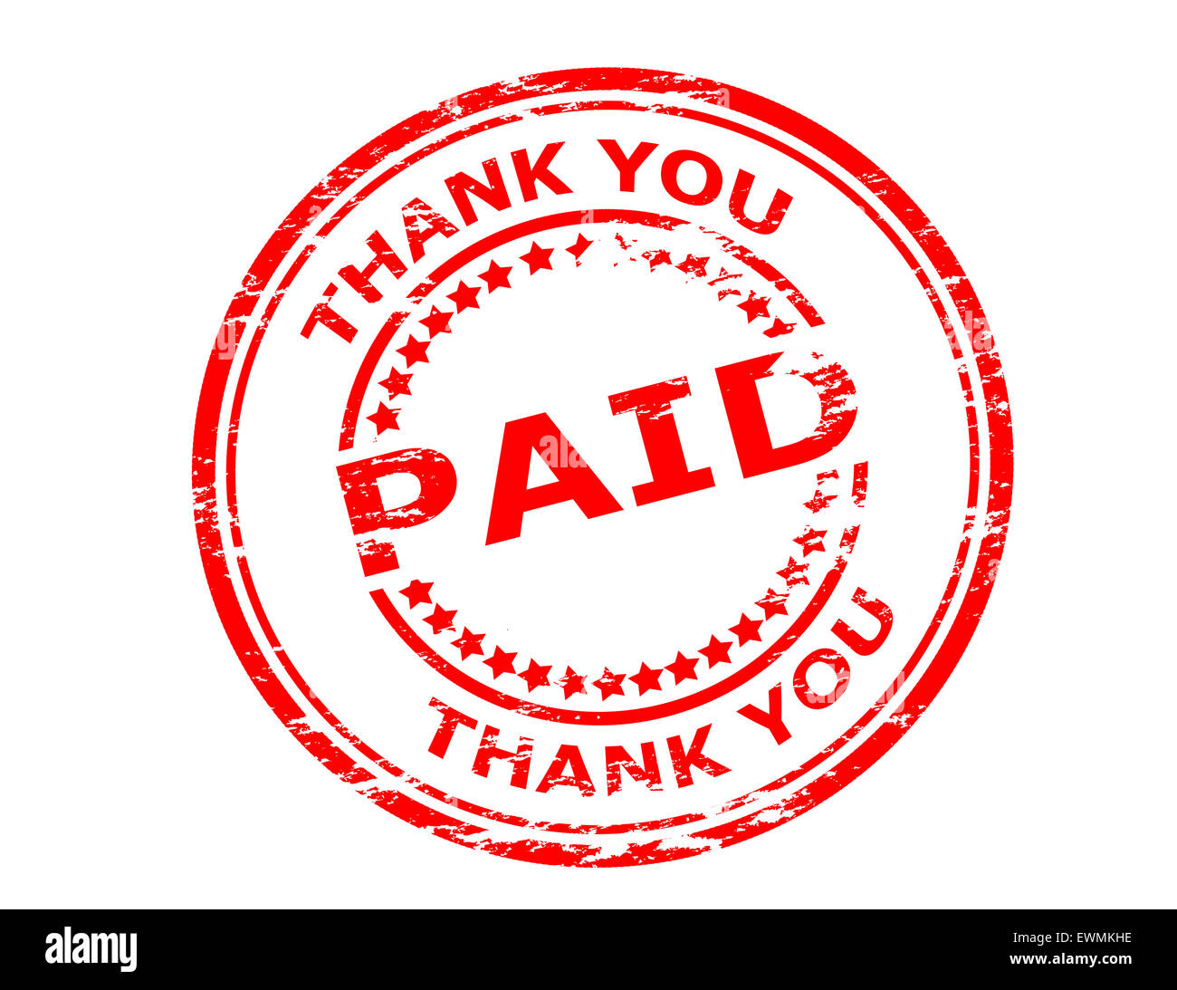 Stamp avec texte payé merci à l'intérieur, illustration Photo Stock - Alamy