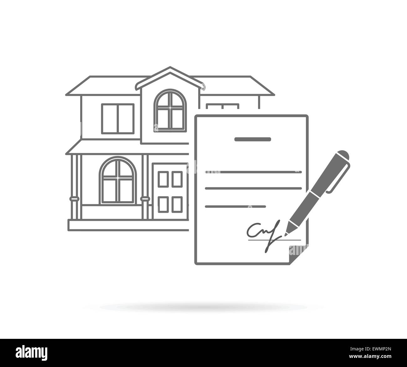 Contrat symbole Banque d'images noir et blanc - Alamy