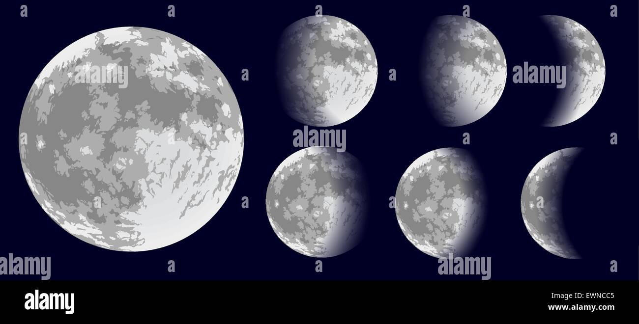 Moon phases circle Banque d'images vectorielles - Alamy