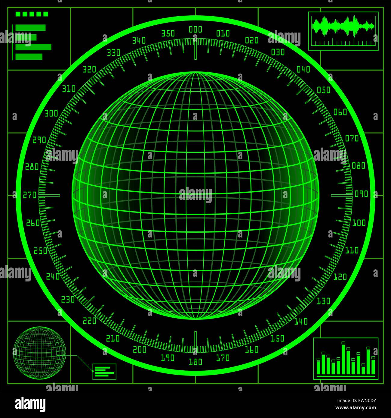 Military radar screen Banque d'images vectorielles - Alamy
